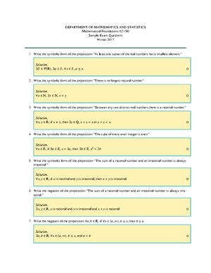 Practice Solutions for Test 2 - DEPARTMENT OF MATHEMATICS AND ...
