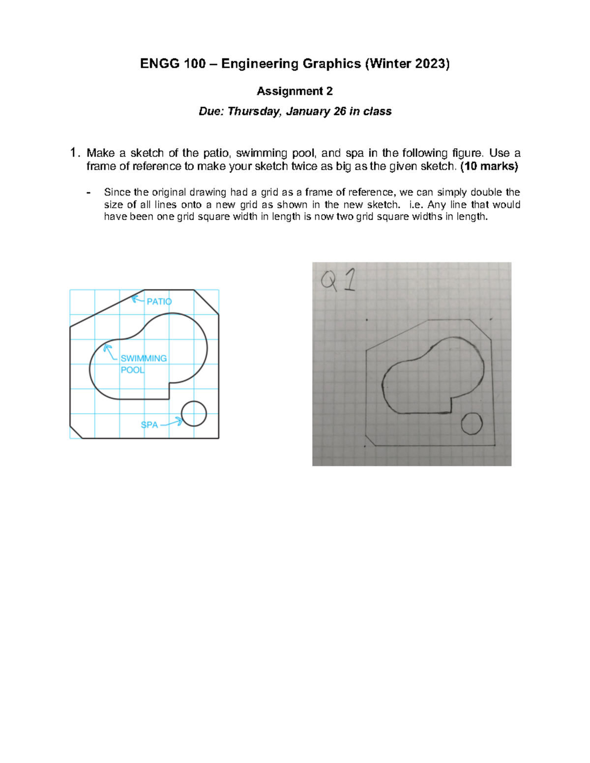 ENGG 100 A2 - W2023 Solutions - ENGG 100 – Engineering Graphics (Winter ...