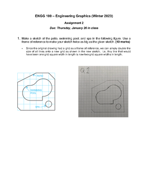 ENGG 100 A9 - W2023 Solutions - ENGG 100 – Engineering Graphics (Winter 2023) Assignment 9 Due ...