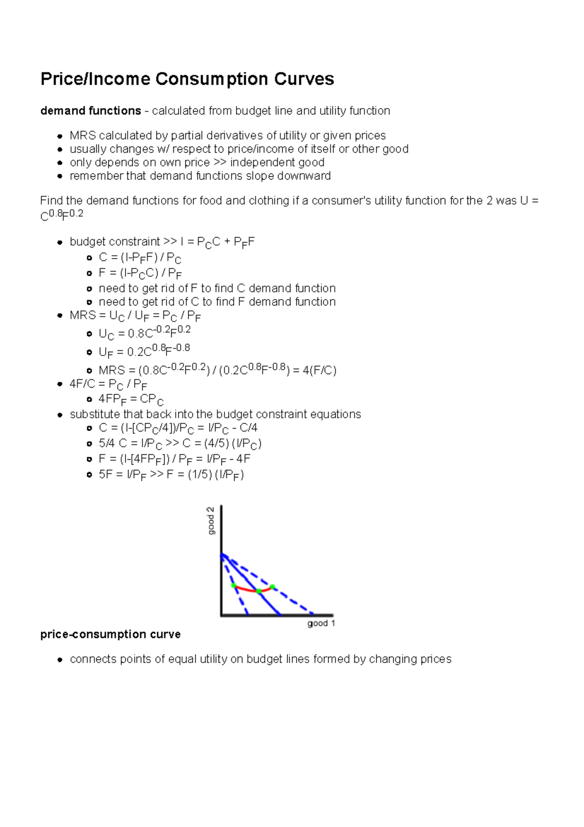 Price Income Consumption Curves - Price/Income Consumption Curves ...