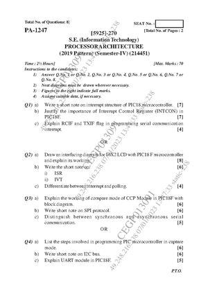 1 Microprocessor UNIT III QP & Solution 1 - MICROPROCESSOR SE-SEM IV UNIT III MEMORY MANAGEMENT ...