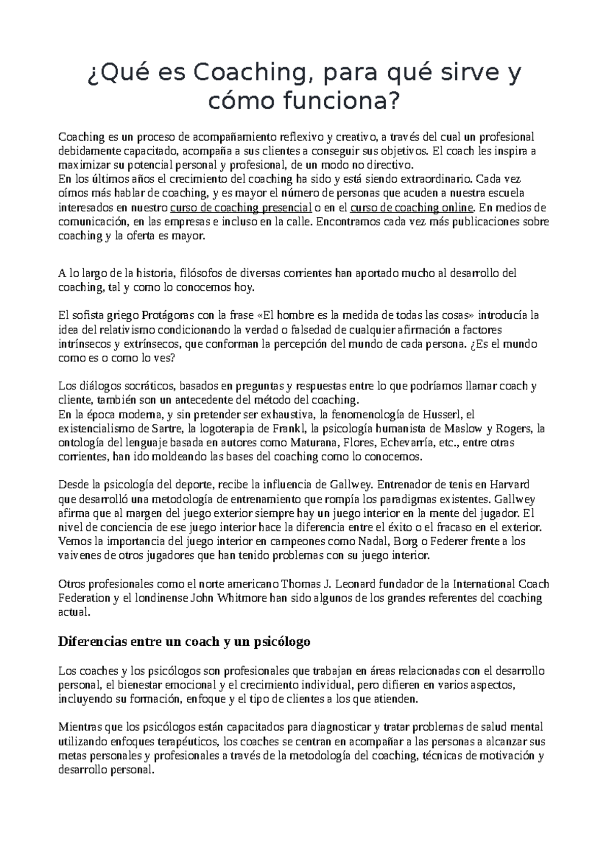 El coaching resumen - ¿Qué es Coaching, para qué sirve y cómo funciona? Coaching es un proceso ...