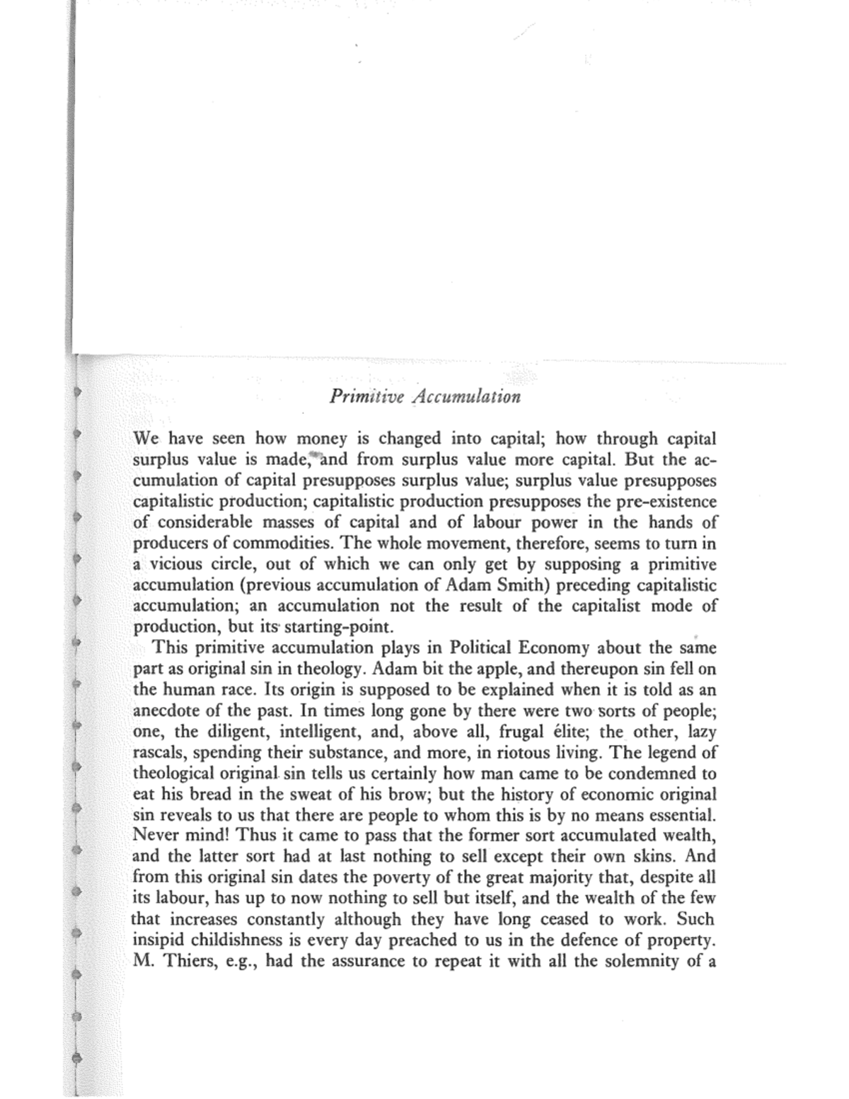 Pgs. 483-488, Marx Ch 32 Capital - Primitive Accumulation - Primitive ...