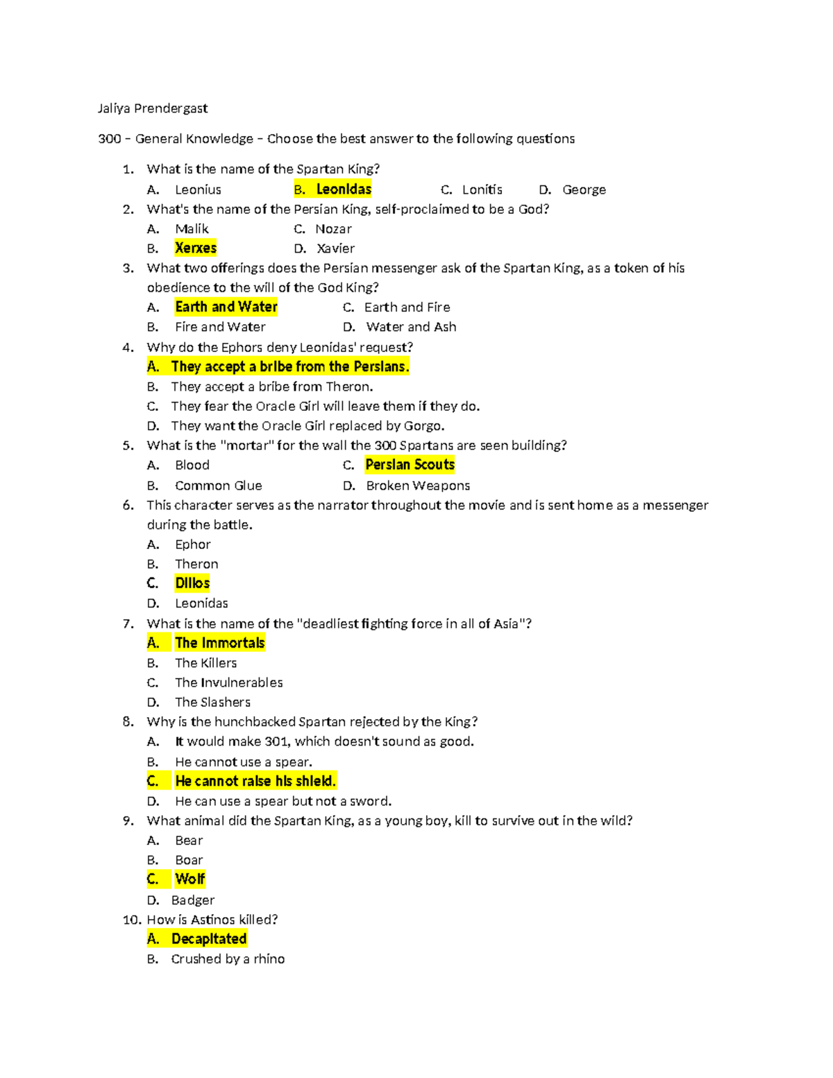 300 Questions - Its the answers to the 300 assignment. - Jaliya ...
