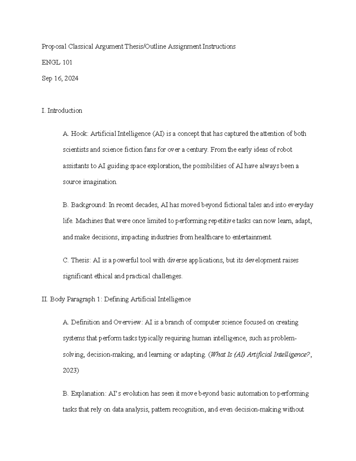 2nd Proposal Argument Outline - Proposal Classical Argument Thesis ...