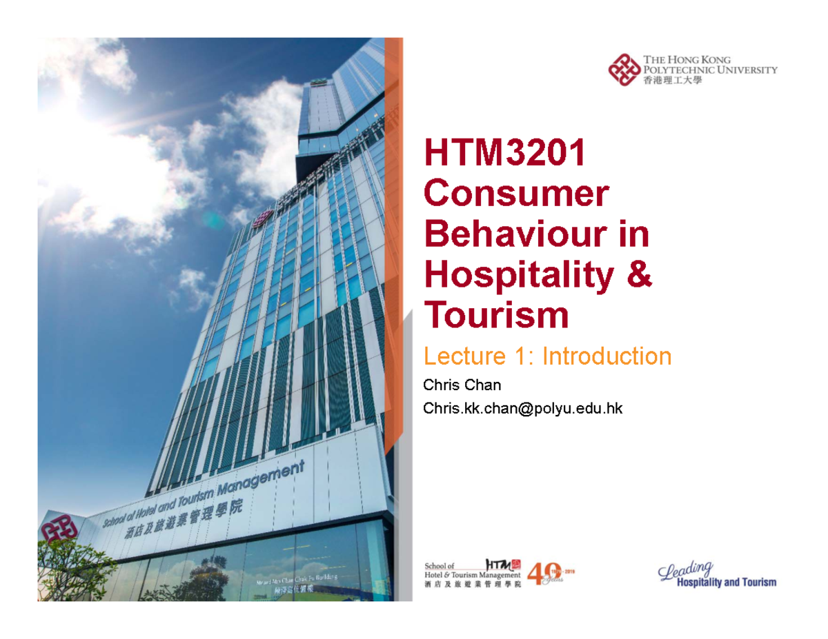HTM3201 Week 1 - Lecture notes 1 - HTM3201 Consumer Behaviour in ...