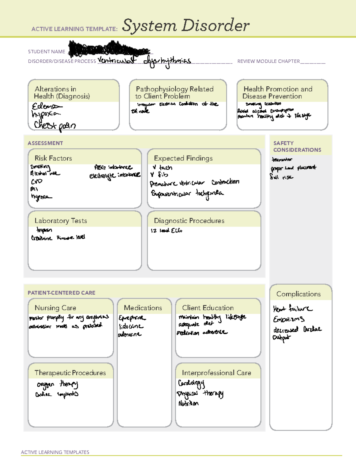 System disorder restricted - ACTIVE LEARNING TEMPLATES System Disorder ...