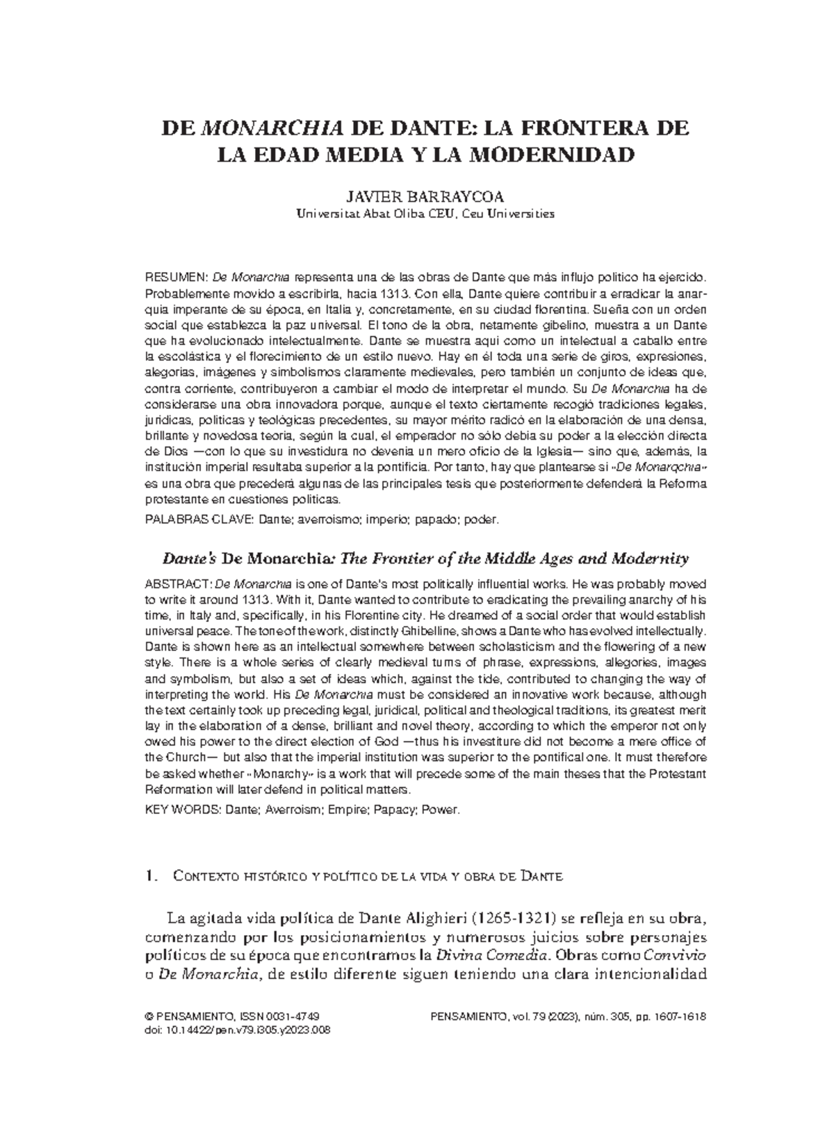 Doi+10.14422 pen.v79.i305 - © PENSAMIENTO, ISSN 0031-4749 PENSAMIENTO ...