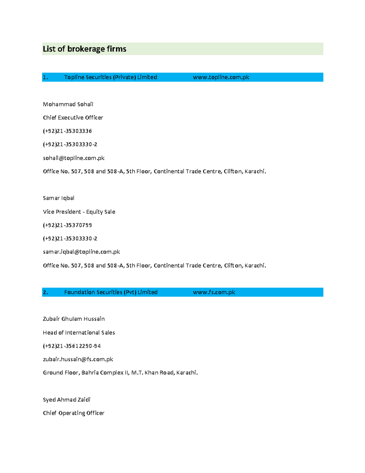 List of Brokerage Firms-new - List of brokerage firms Topline ...