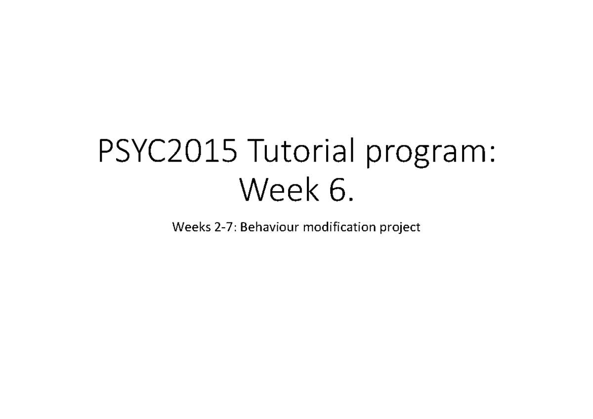 PSYC2015 Tutorial Week 6 Slides - Sleep - PSYC2015 Tutorial program ...