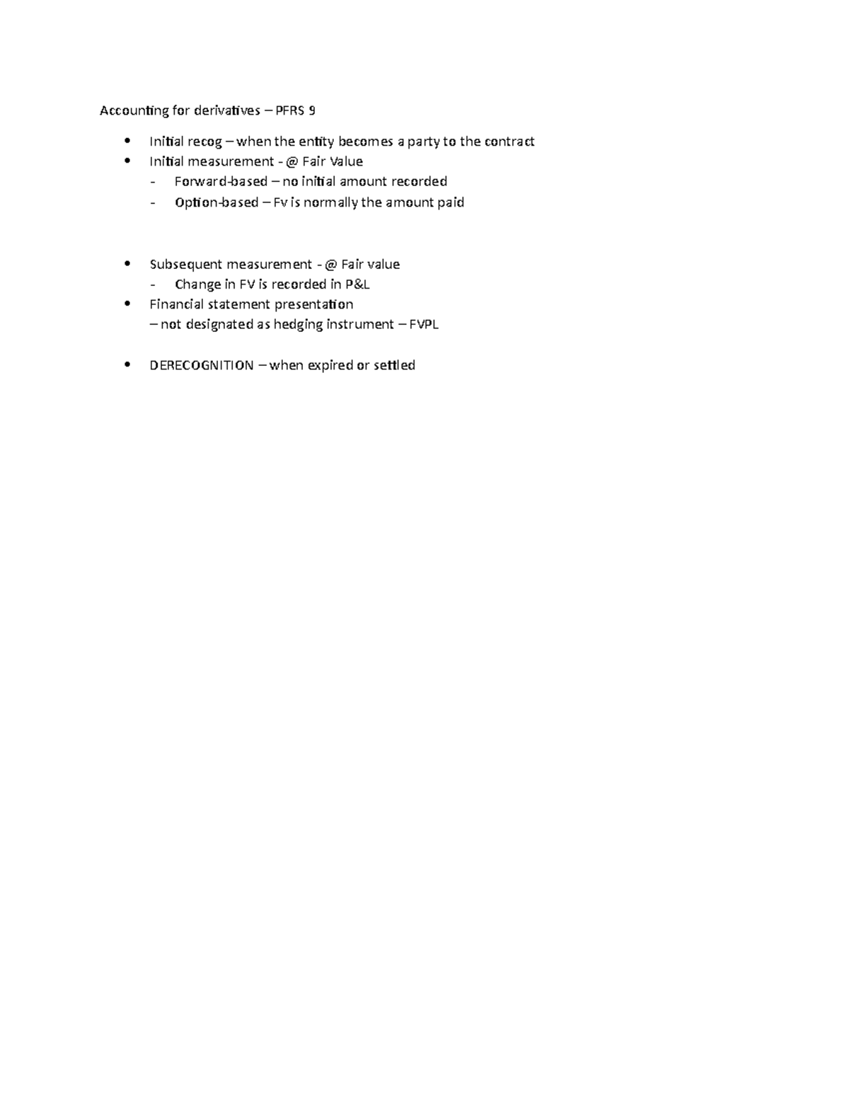 Accounting for derivatives Accounting for derivatives - Accounting for derivatives – PFRS 9 ...