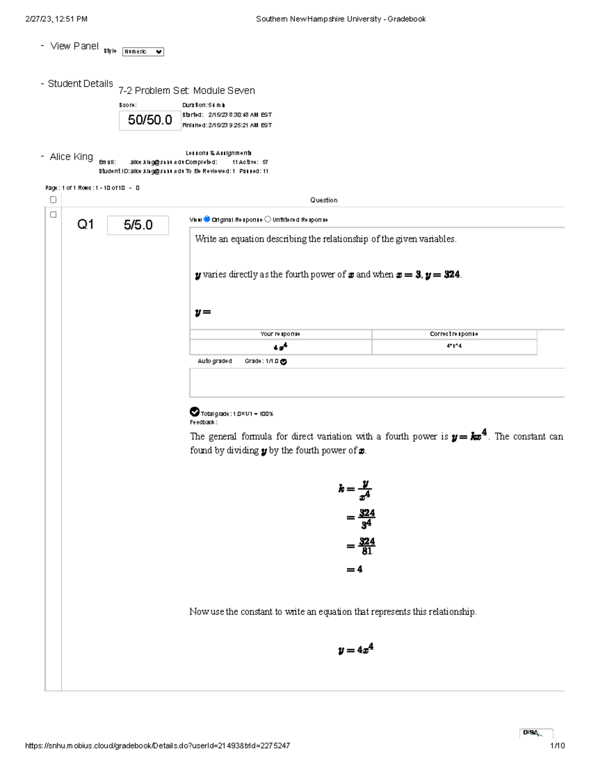 7-2 Module Seven Problem Set - Page: 1 of 1 Rows: 1 - 10 of 10 - 0 ...