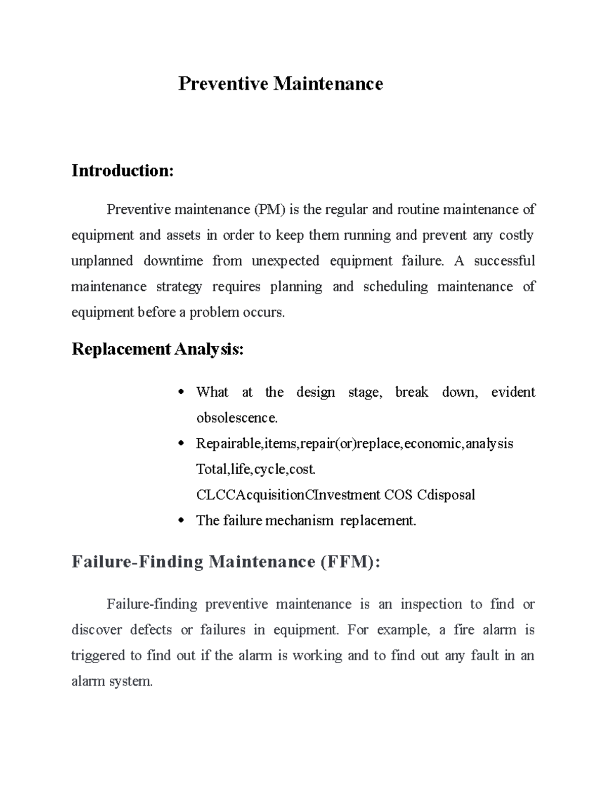 Preventive Maintenance - Preventive Maintenance Introduction ...