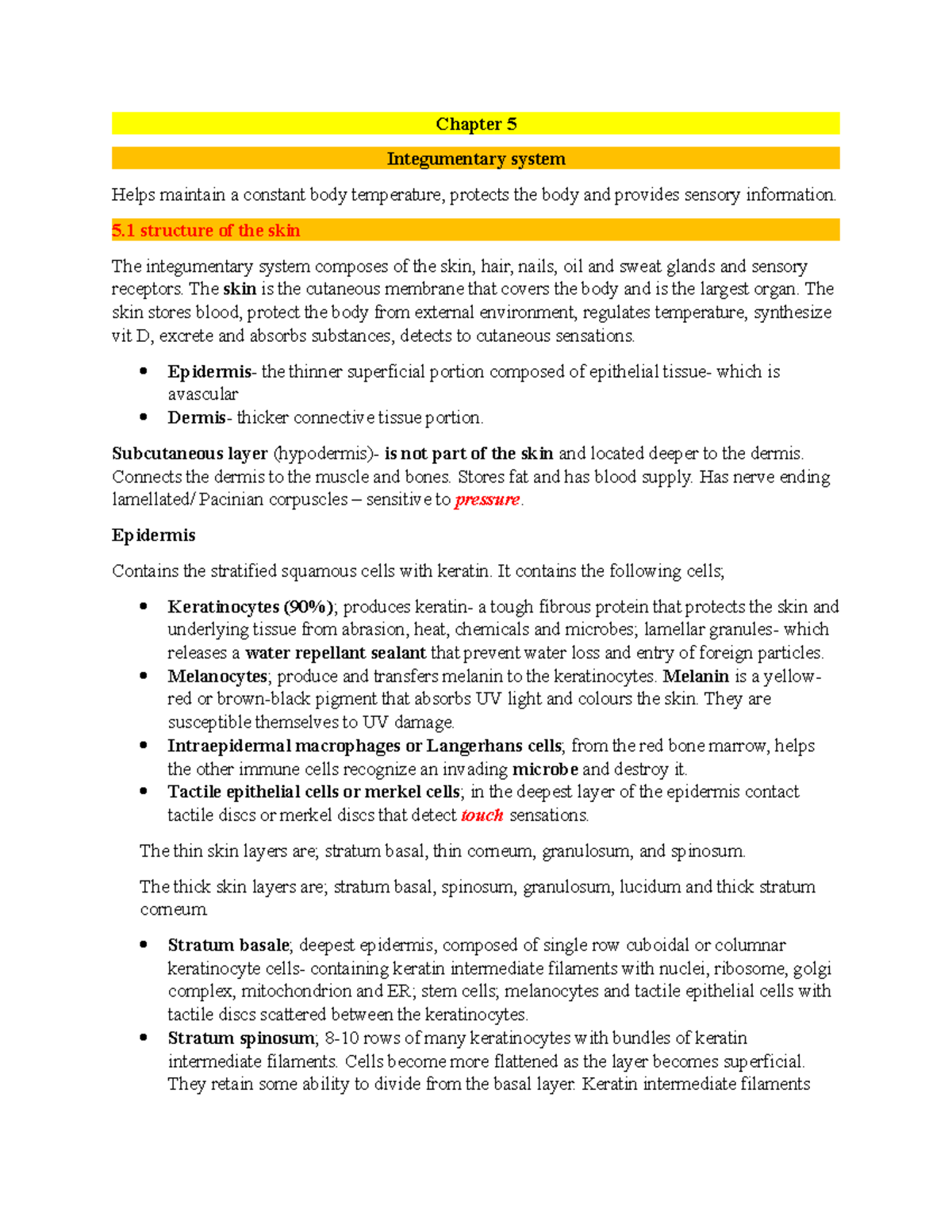 Chapter 5 - Chapter 5 Integumentary system Helps maintain a constant ...