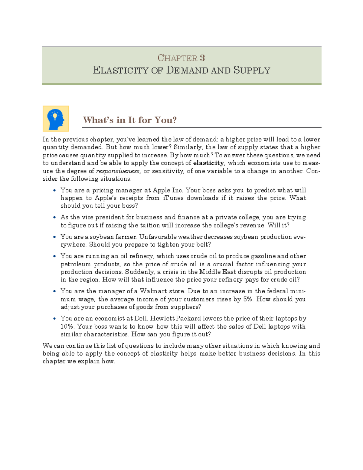 Chapter 3 Elasticity - CHAPTER 3 ELASTICITY OF DEMAND AND SUPPLY What’s ...