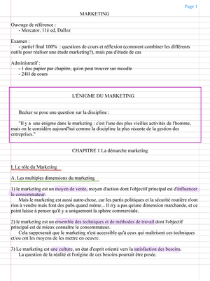 Chapitre 1 marketingpdf - Chapitre 1 : Principes et définitions I / Qu’est-ce que le marketing ...