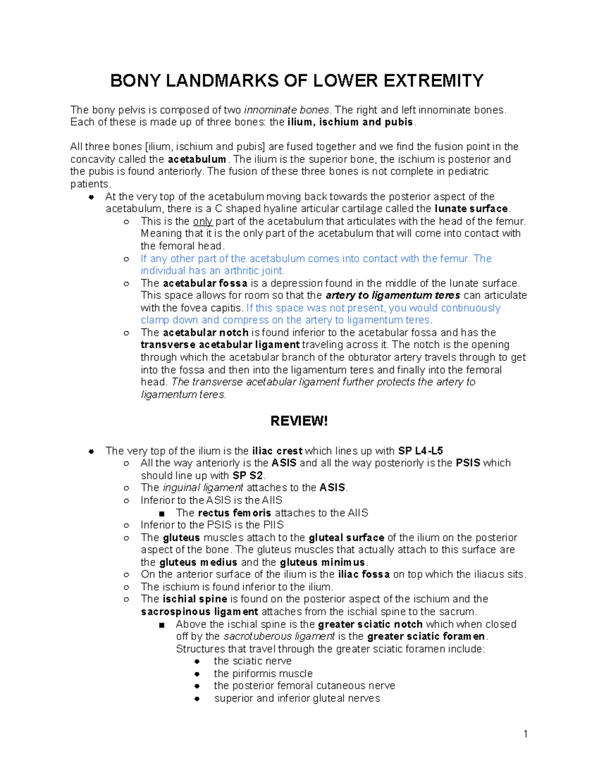 BONY Landmarks OF Lower Extremity - BONY LANDMARKS OF LOWER EXTREMITY ...