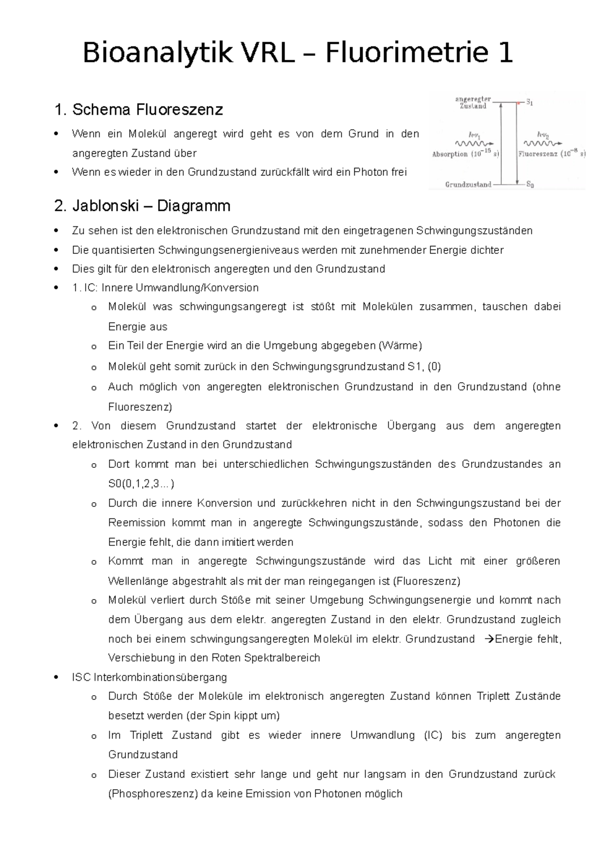 Bioanalytik VRL Fluoremetrie - Bioanalytik VRL – Fluorimetrie 1 1 ...