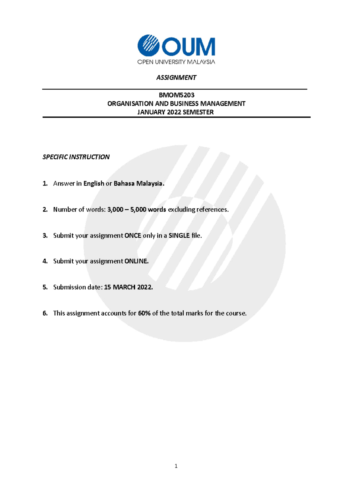 Norsia - Management Foundation 416 - ASSIGNMENT - Studocu
