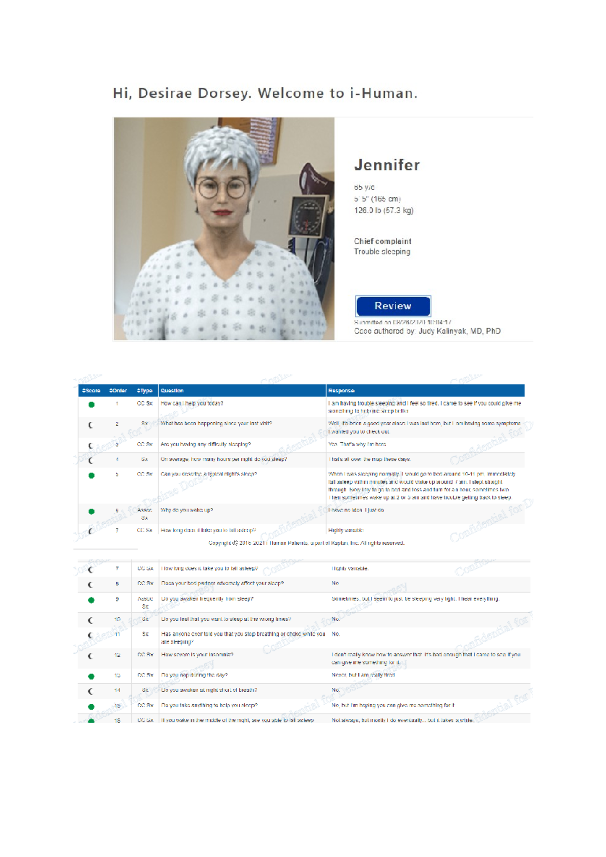 Jennifer i Human Answers - NR-601 - History Physical Exam Assessment ...