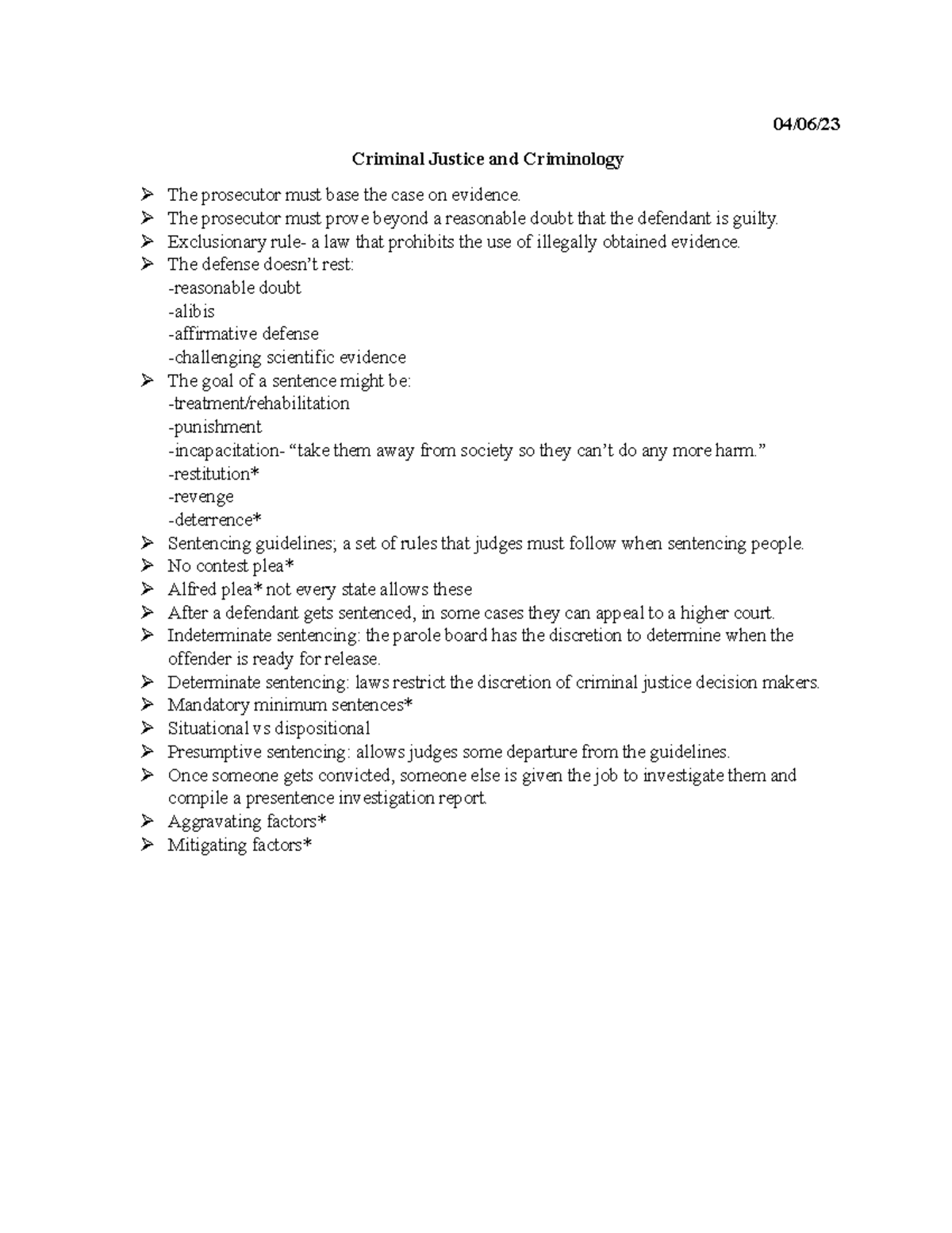 Cjc april 6 - professor lynette lockhart, notes from class - 04/06 ...