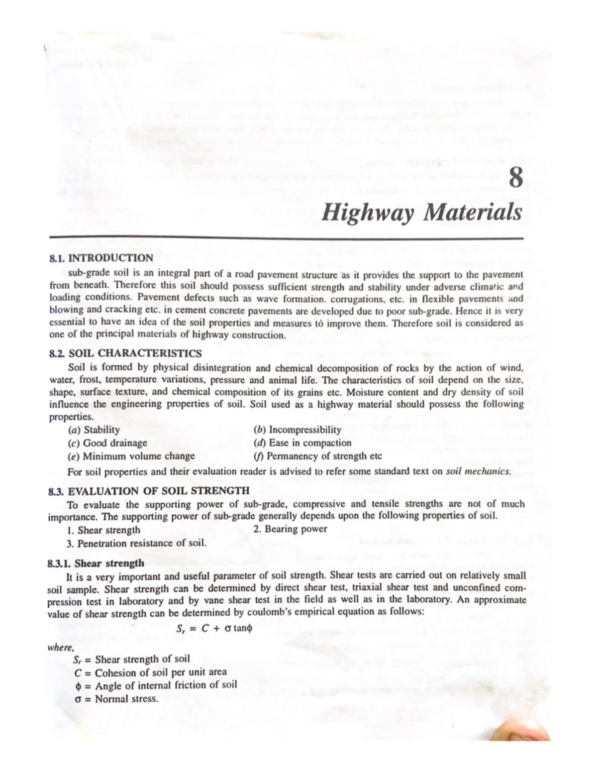 Highway material ...