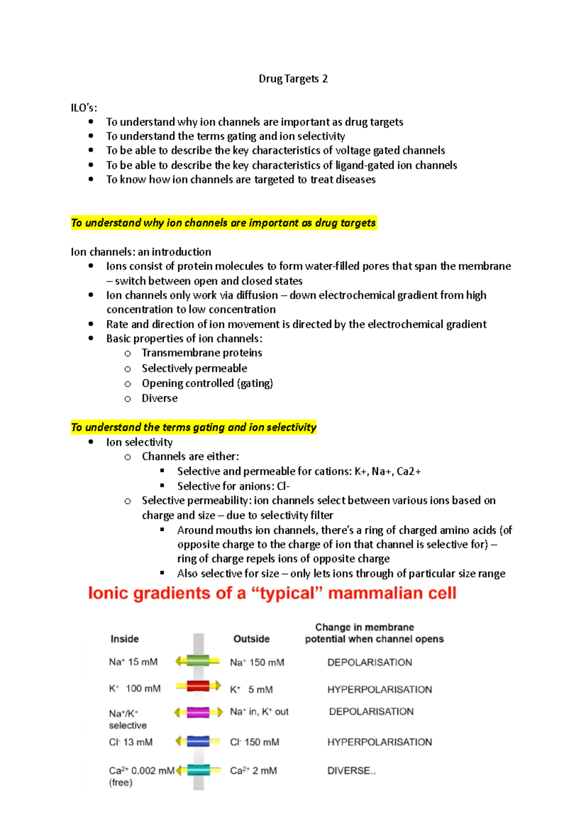 Drug Targets 2 - Studocu