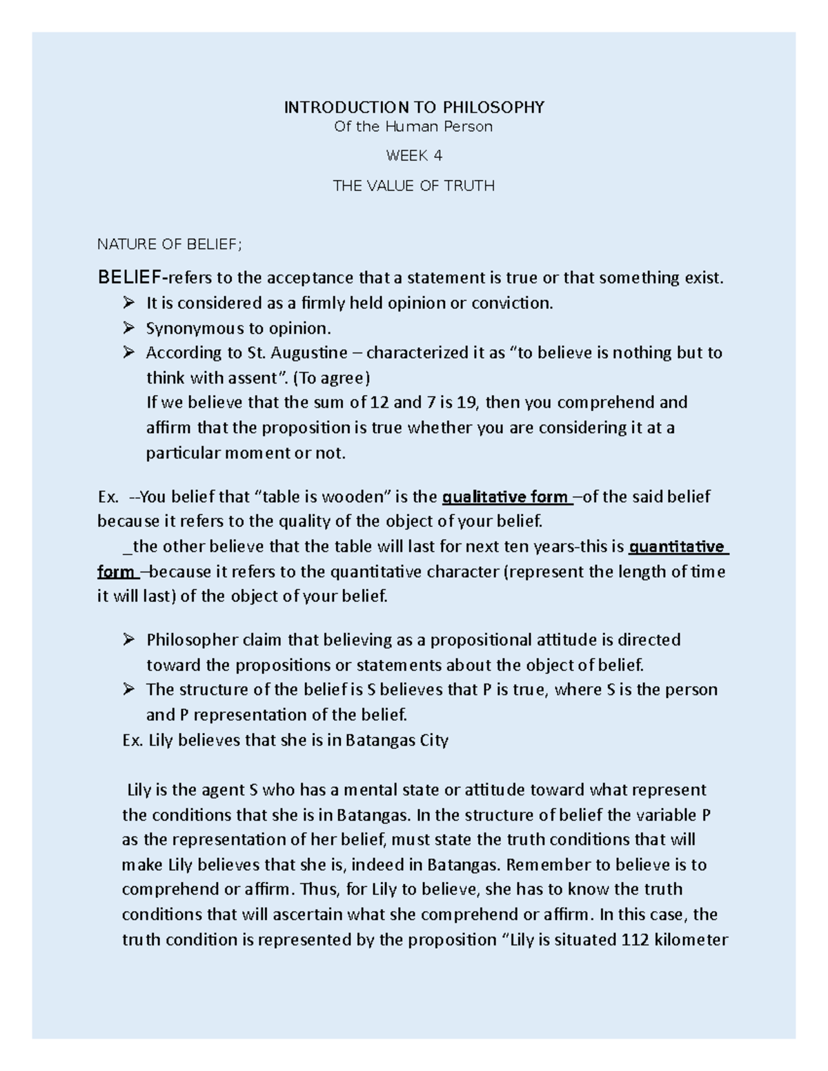 Philosophy Reading History - INTRODUCTION TO PHILOSOPHY Of the Human ...