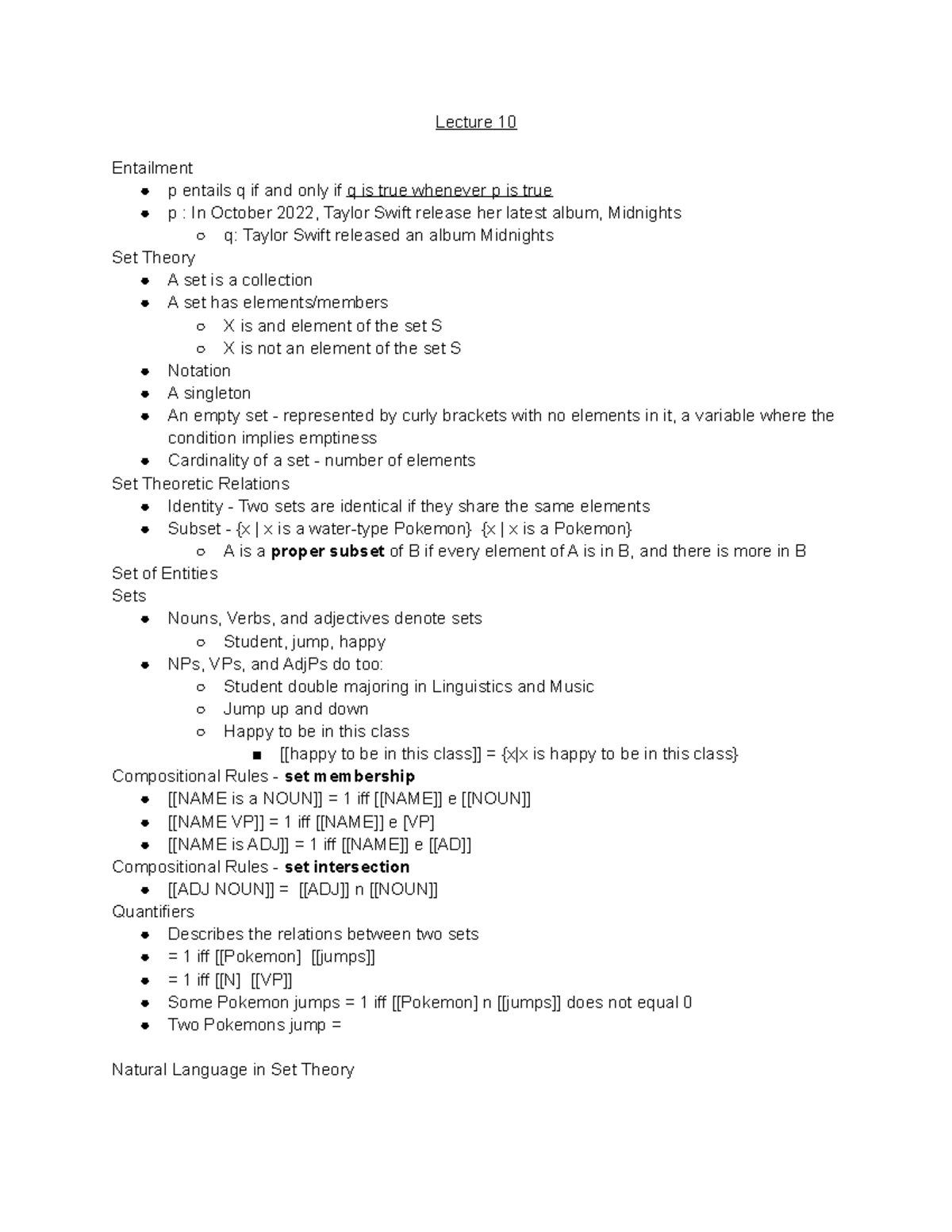 Lecture 10 Professor Ahn Lecture 10 Entailment P Entails Q If And Only If Q Is True Whenever