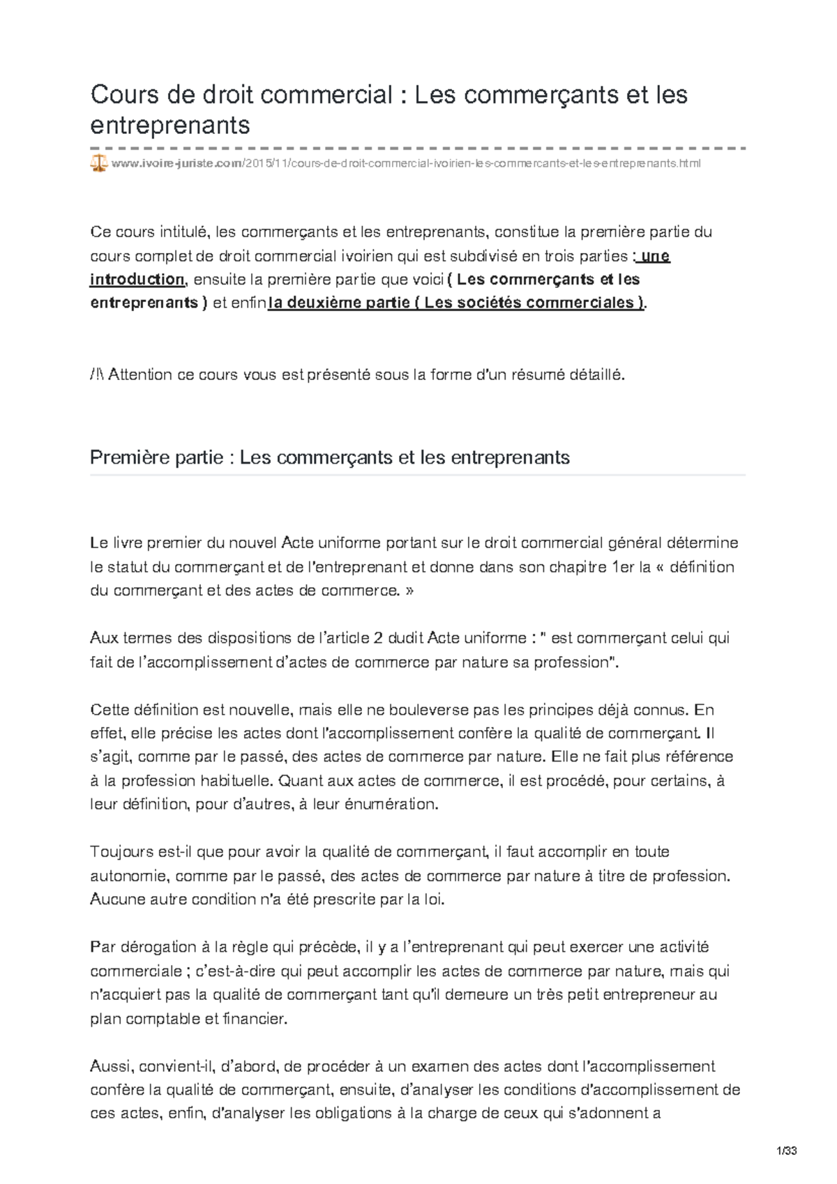 Cours de droit commercial 2 - Studocu