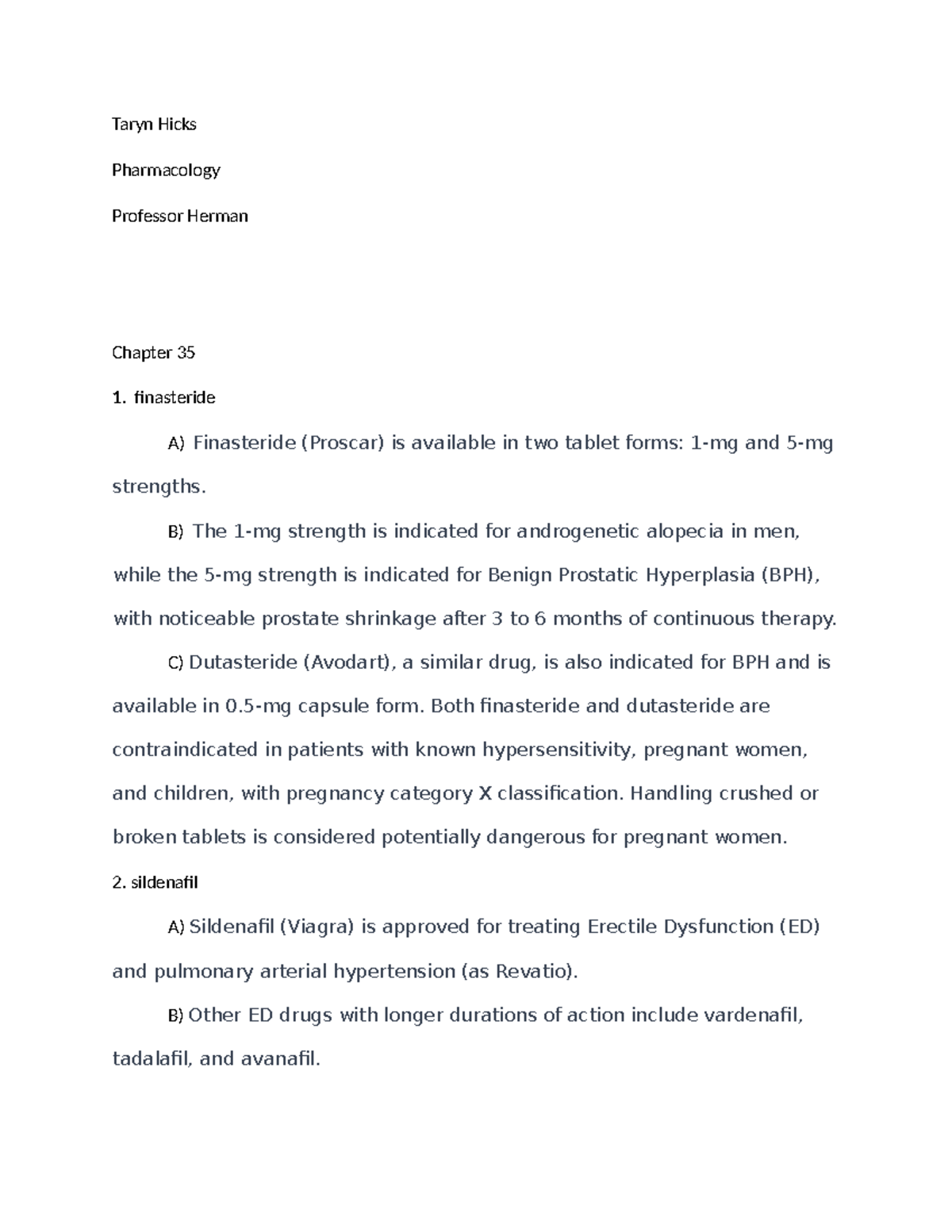 Hicks Taryn NU1015 Wk8 - Notes from week 8 - Taryn Hicks Pharmacology ...