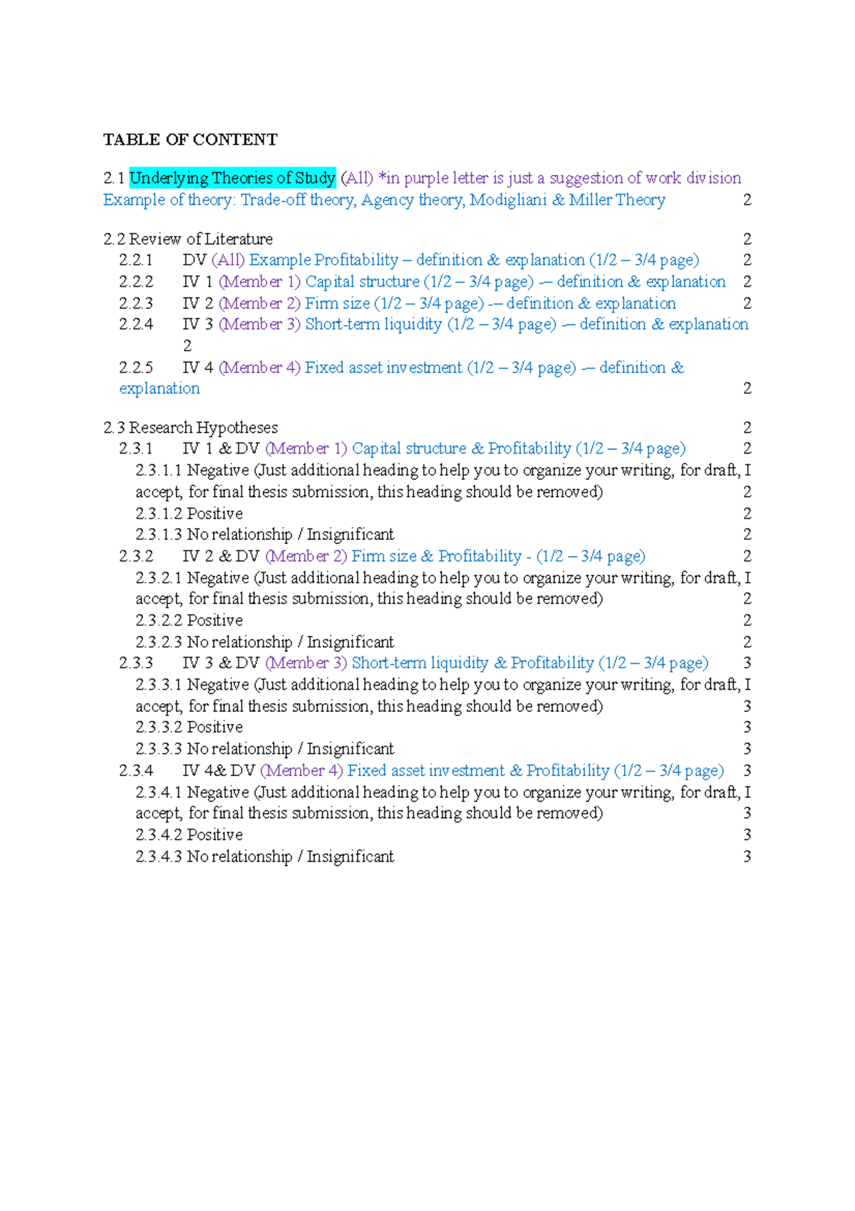 4. Chap 2 template - TABLE OF CONTENT 2 Underlying Theories of Study ...