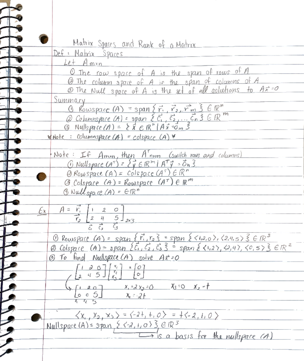 Matrix Spaces And Rank Of A Matrix Matrix Spaces And Rank Of 9 Matrix
