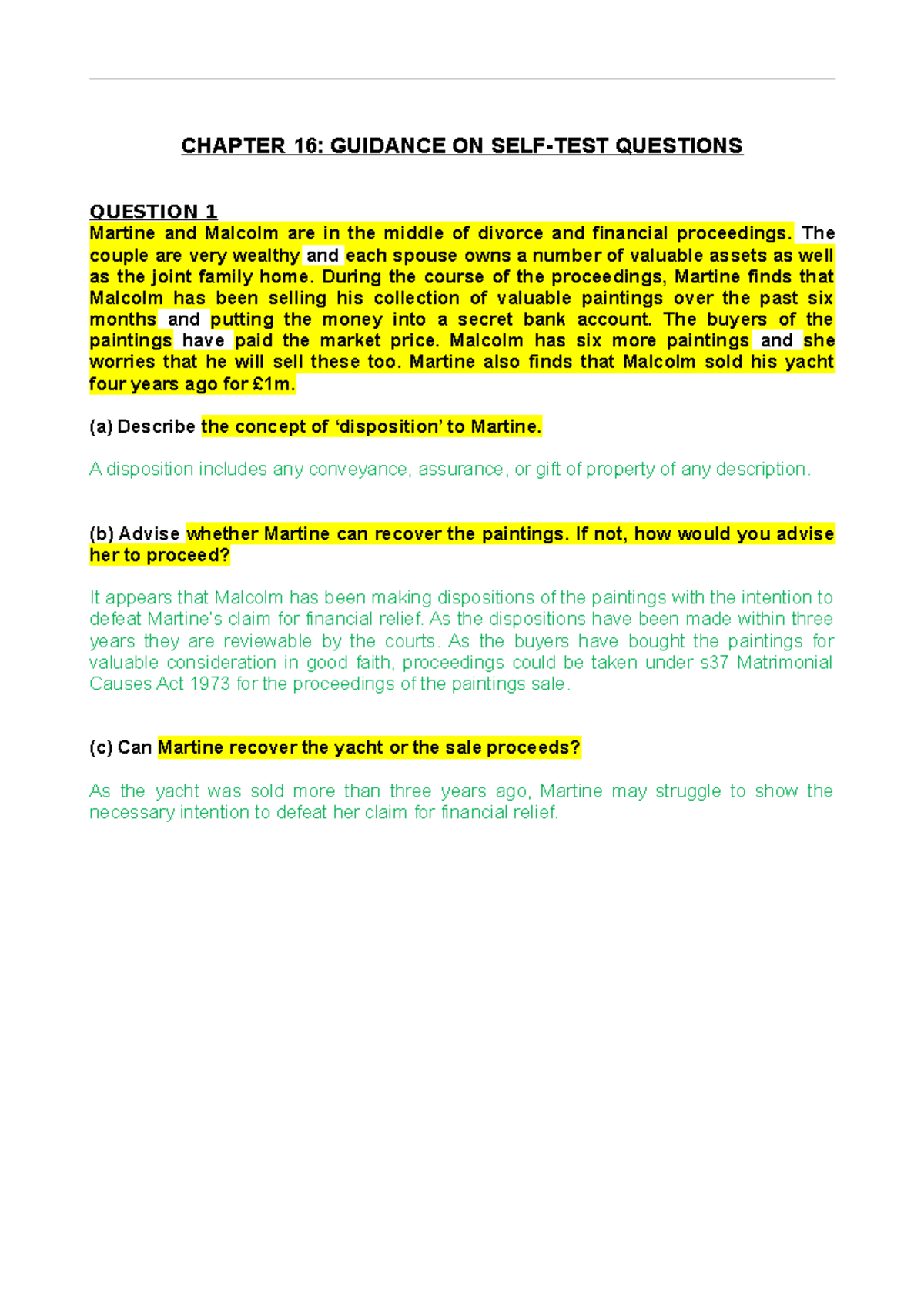 Disposition, Recovering SOLD Assets AND Financial Relief - CHAPTER 16 ...