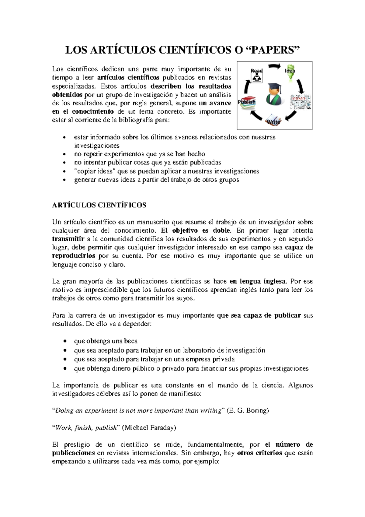 Tema 1 - Kalxodowkwk - LOS ARTÍCULOS CIENTÍFICOS O “PAPERS” Los ...