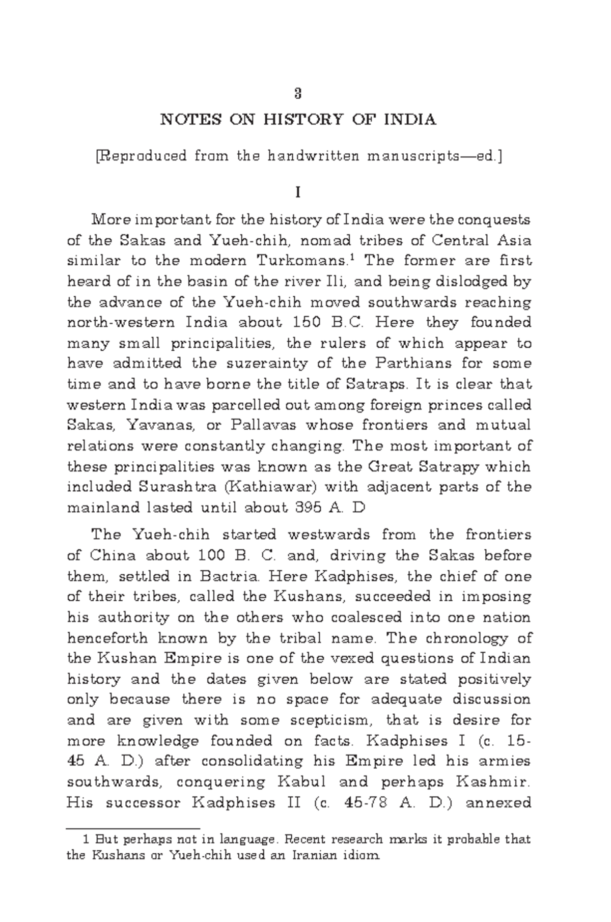 Notes ON History OF India - 3 NOTES ON HISTORY OF INDIA [Reproduced ...