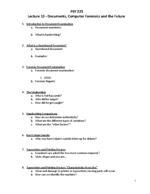 PSY 225 Introduction Blackboard Assignment - PSY 225 Lecture 1 - Introduction Definition of ...