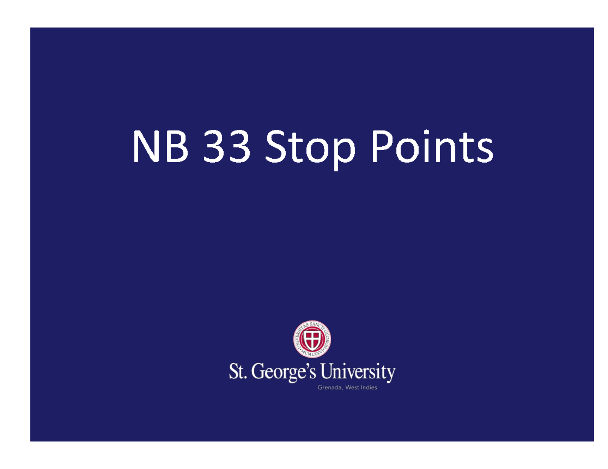 NB 33 - notes - NB 33 Stop Points S Stop point 1 • Which fasciae are ...
