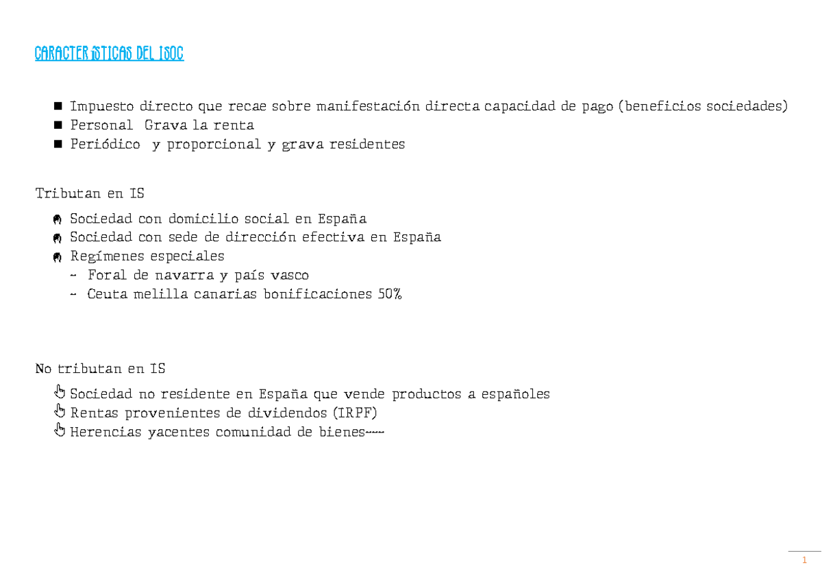 ISOC - esquema del tema del ISOC todo lo importante - Características ...
