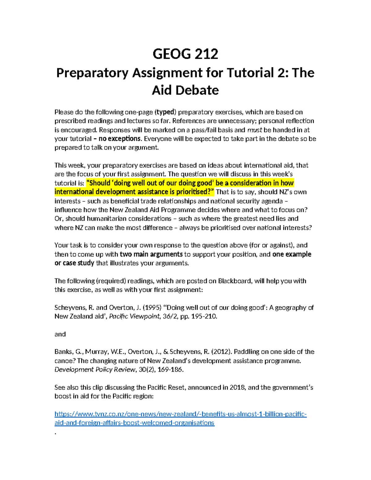 Geo 212 tutorial sheet 3 - GEOG 212 Preparatory Assignment for Tutorial ...