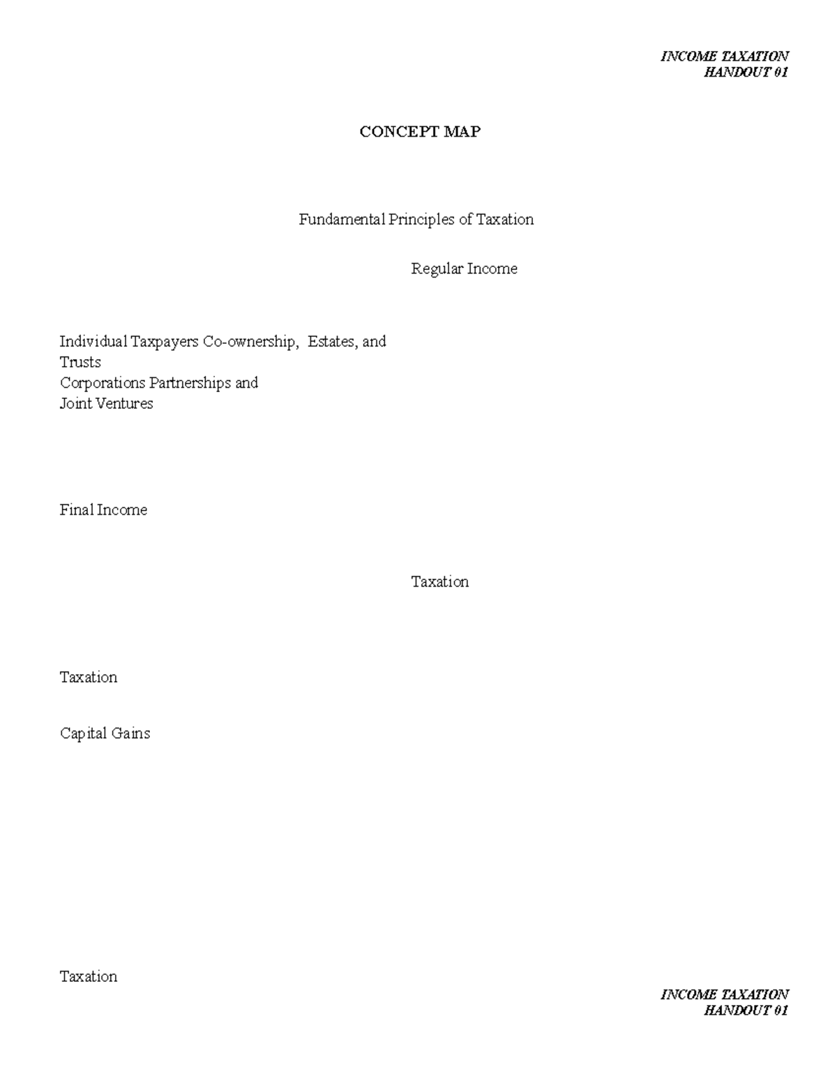 1 Fundamental Principles of Taxation - INCOME TAXATION HANDOUT 01 ...