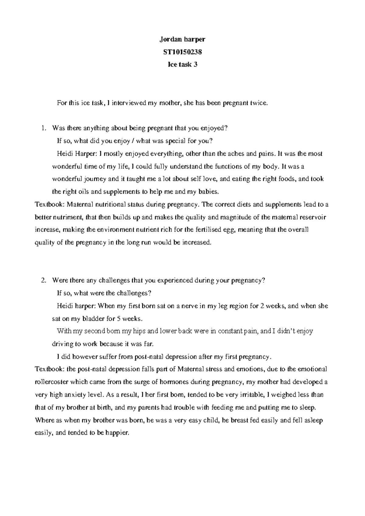 PSYC5122 LAC & ICE 3 - ICE - Jordan harper ST Ice task 3 For this ice ...