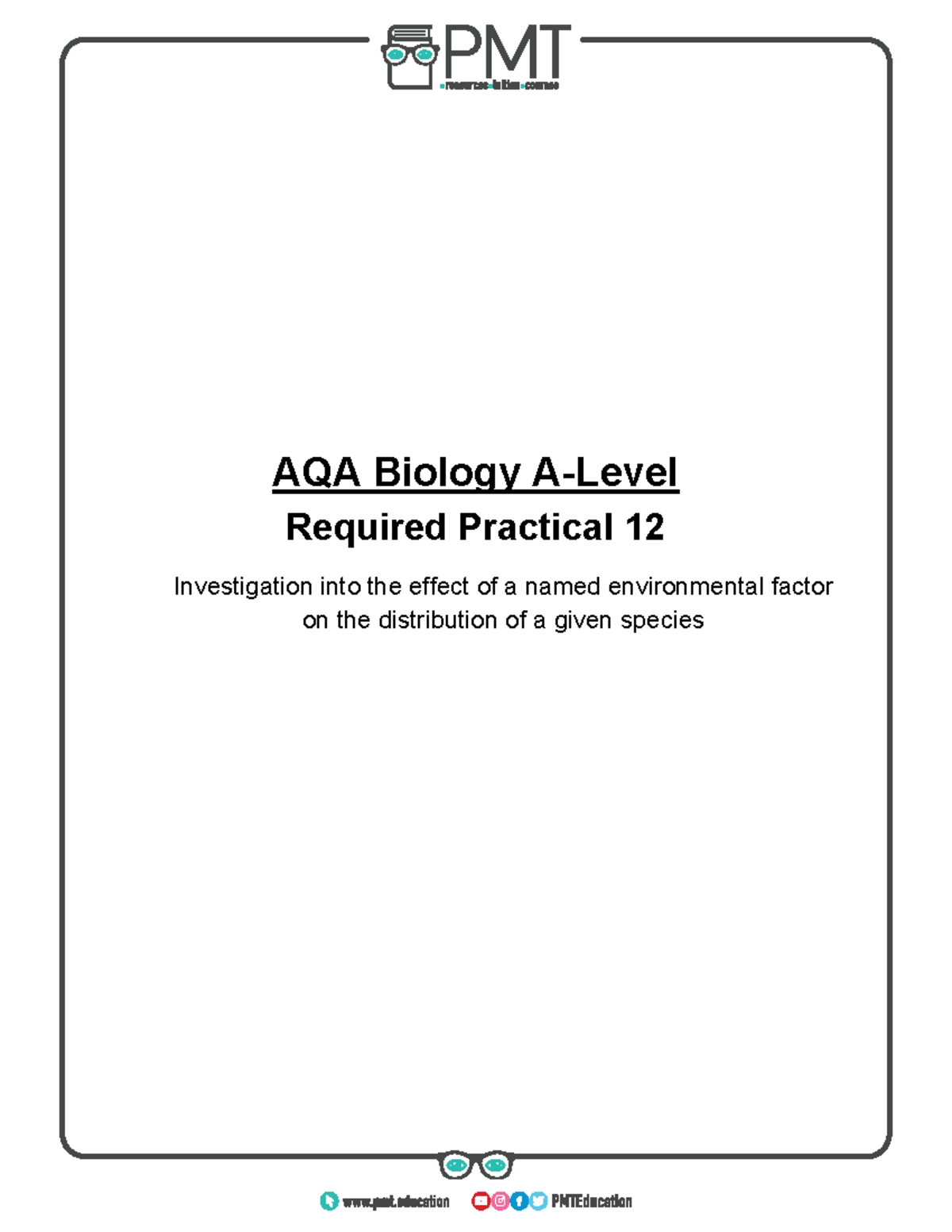 RP 12 - Effect of Different Variables on Species Distribution - AQA ...