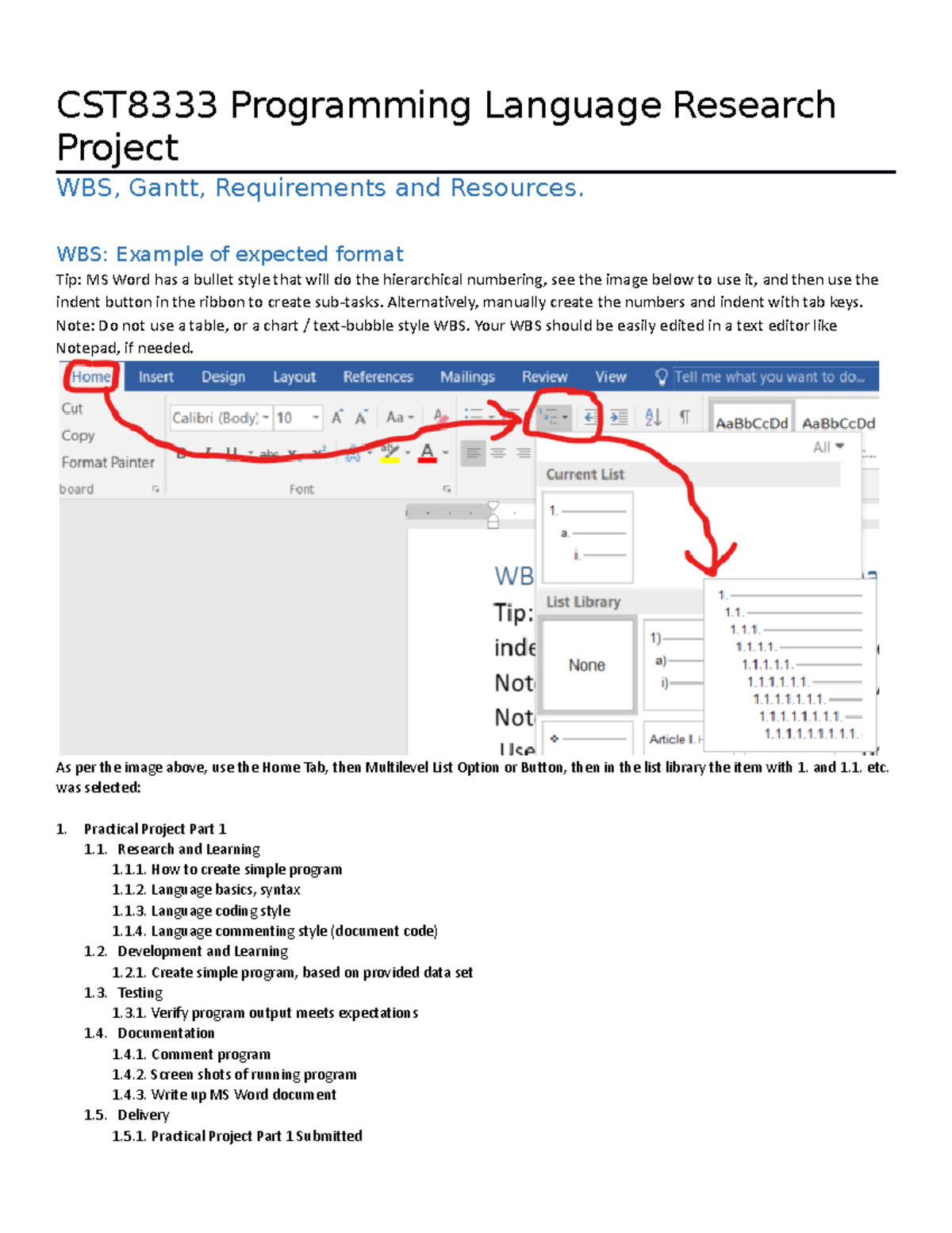 Research Assignment Reference WBS, Gantt, Requirements and Resources ...
