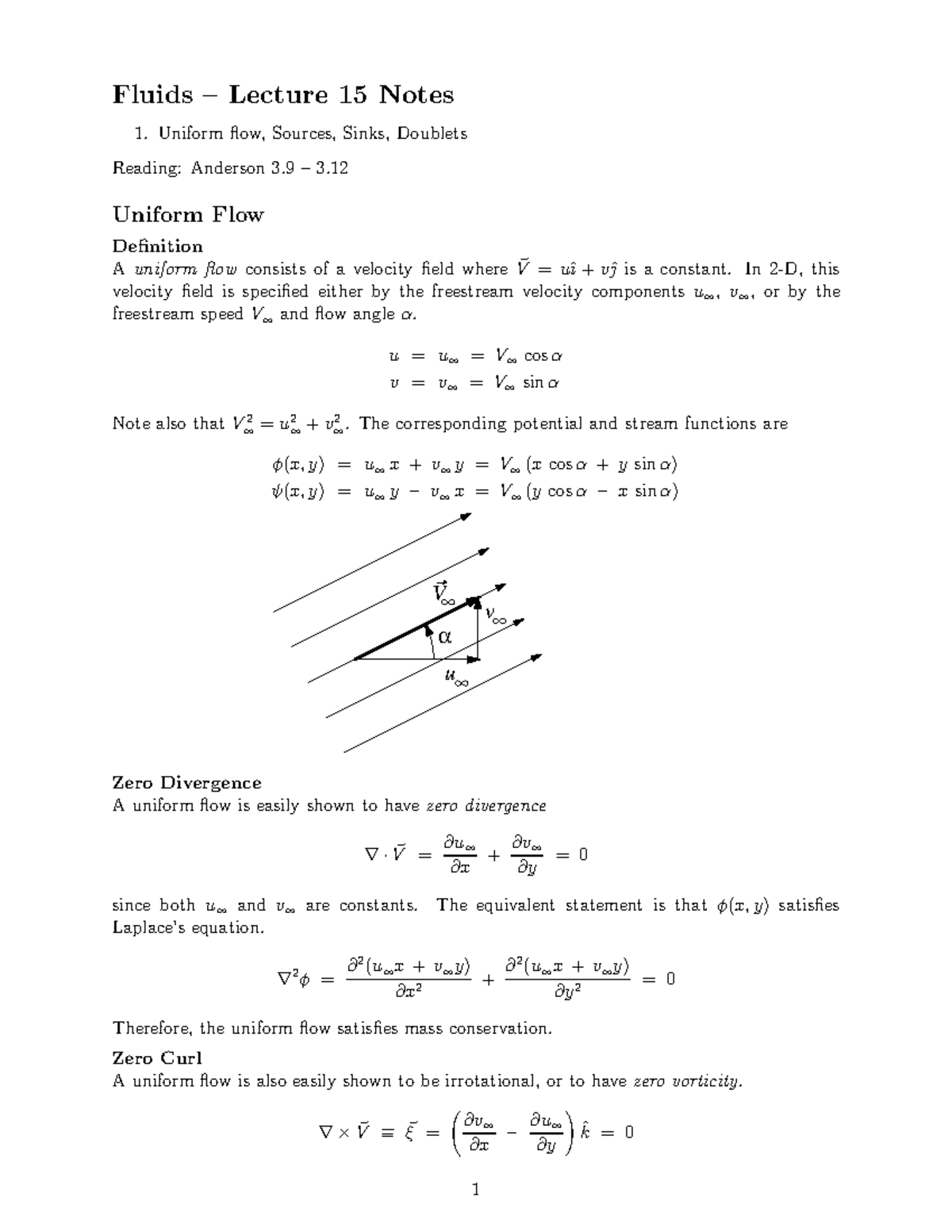 F15 - Fluid mechanics notes on different types of flow, Source and sink ...