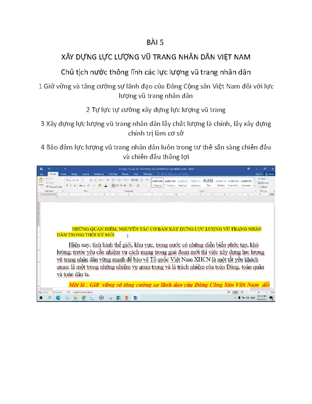 BÀI 5+ cách viết tiểu luận - BÀI 5 XÂY D NG L C L NG VŨ TRANG NHÂN DÂN VI T NAMỰỰƯỢỆ Ch t ch n c ...