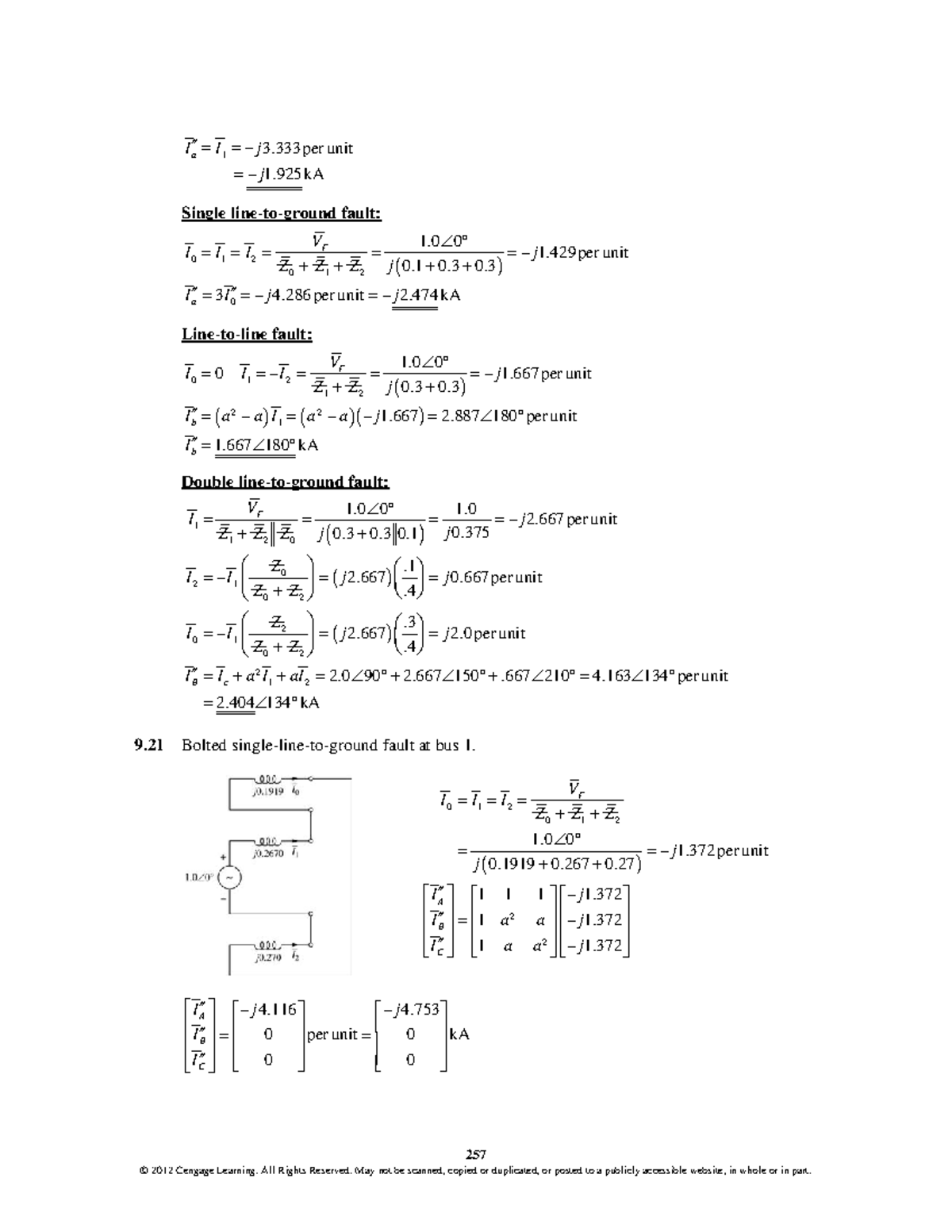 Glover Power.System.Analysis - 257 1 3 unit 1 a I I j j ′′ = = − = − ...