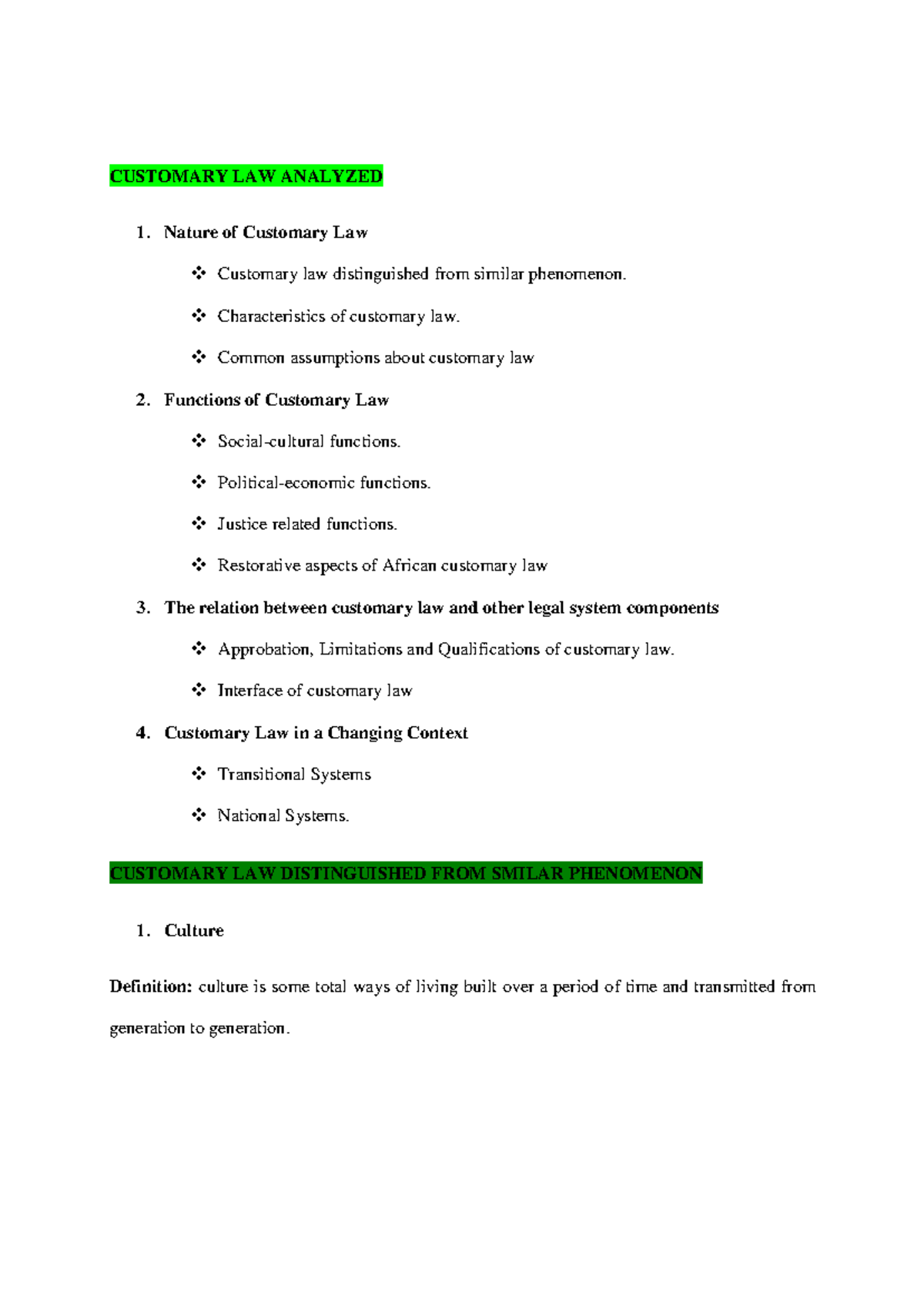 Microsoft Word - Customary notes - CUSTOMARY LAW ANALYZED Nature of ...
