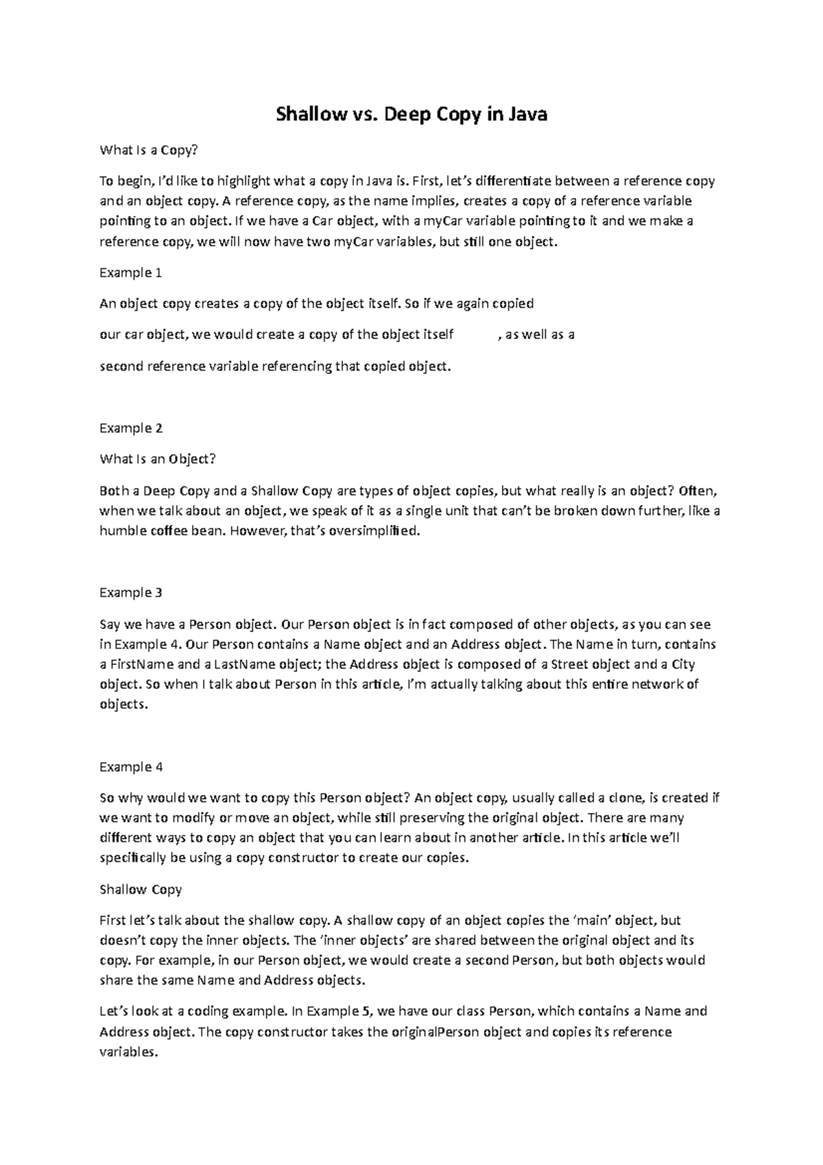 13 Shallow Vs Deep Copy In Java Shallow Vs Deep Copy In Java What Is A Copy To Begin I D