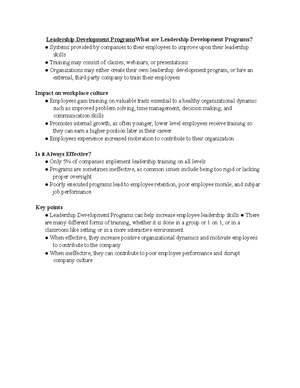 Leadership Development Programs - Studocu